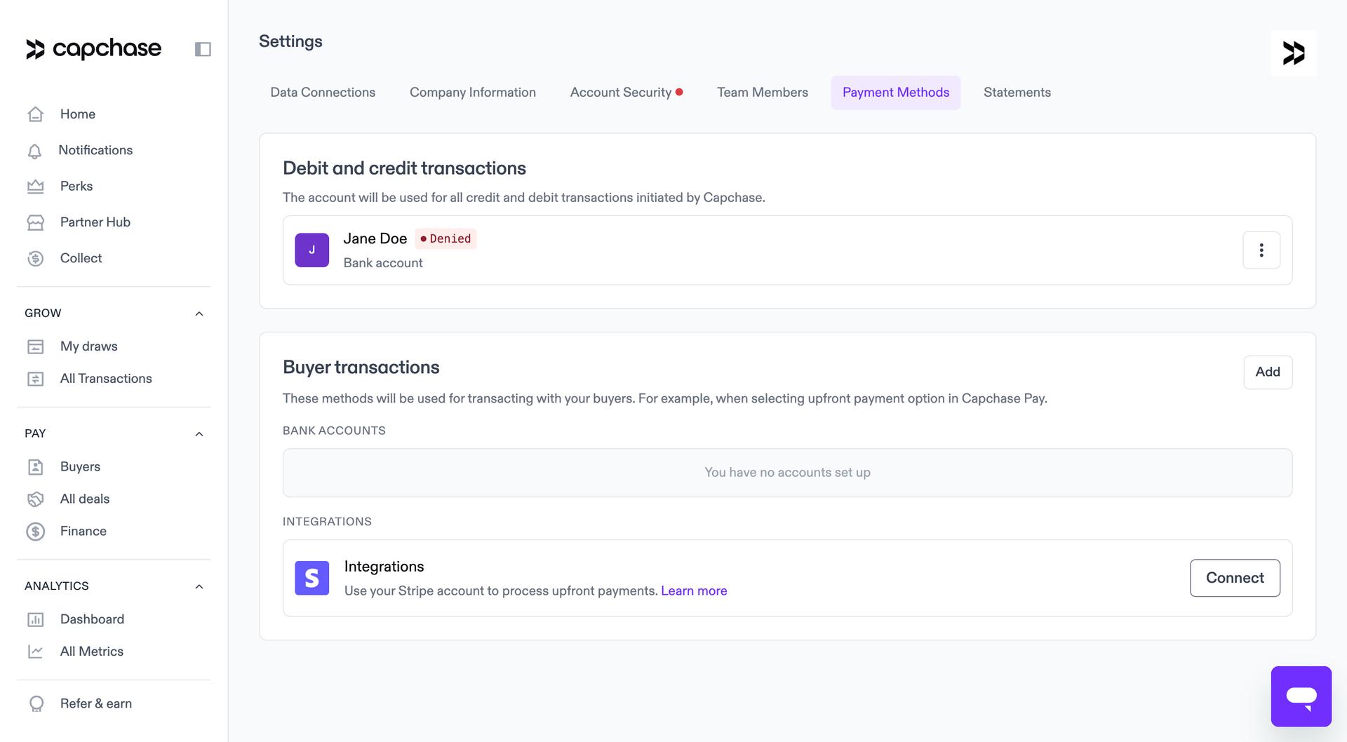 Capchase Pay: Stripe integration set-up | Arcade