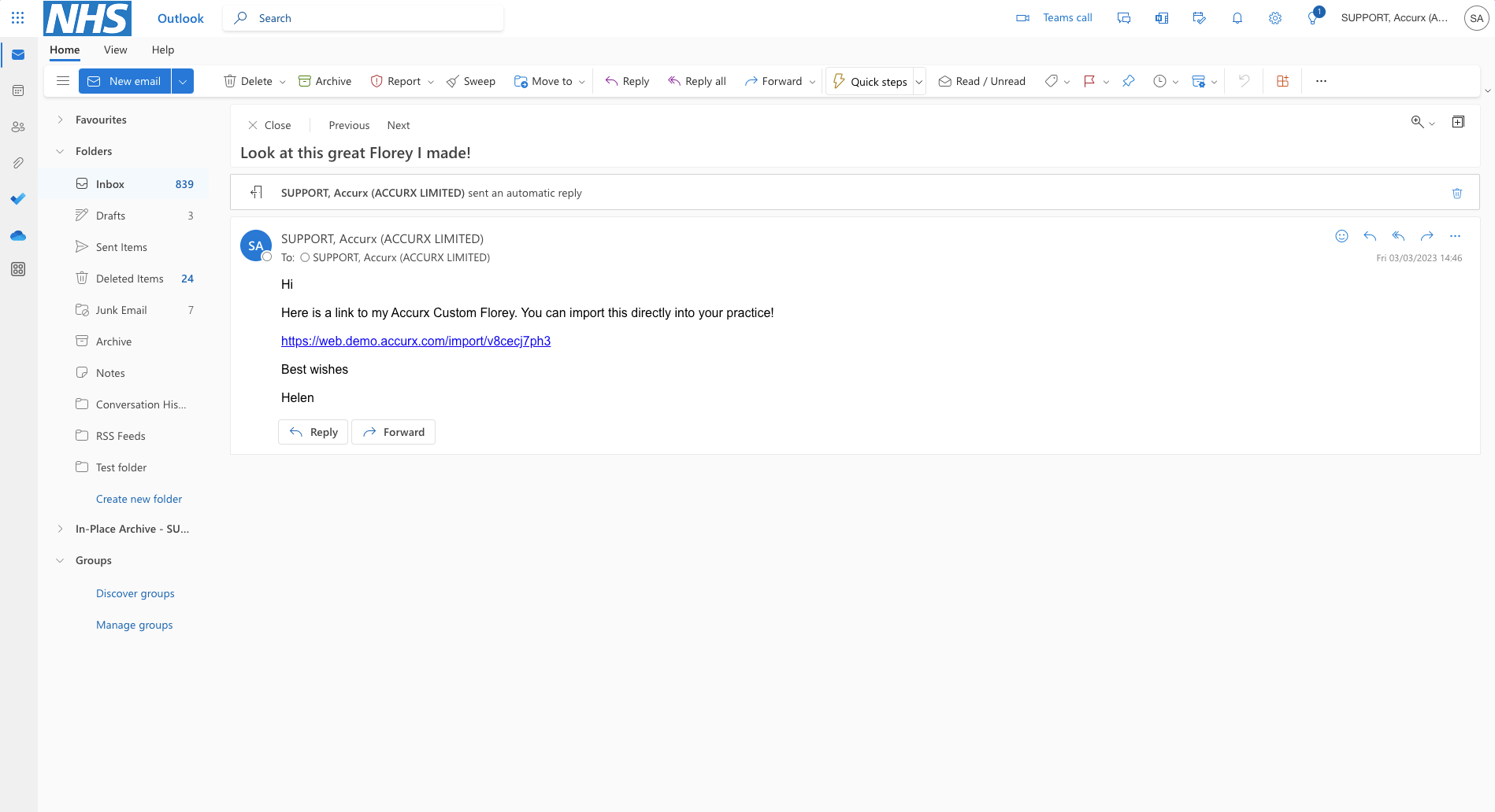 Accurx Training: How to import a Custom Florey | Arcade