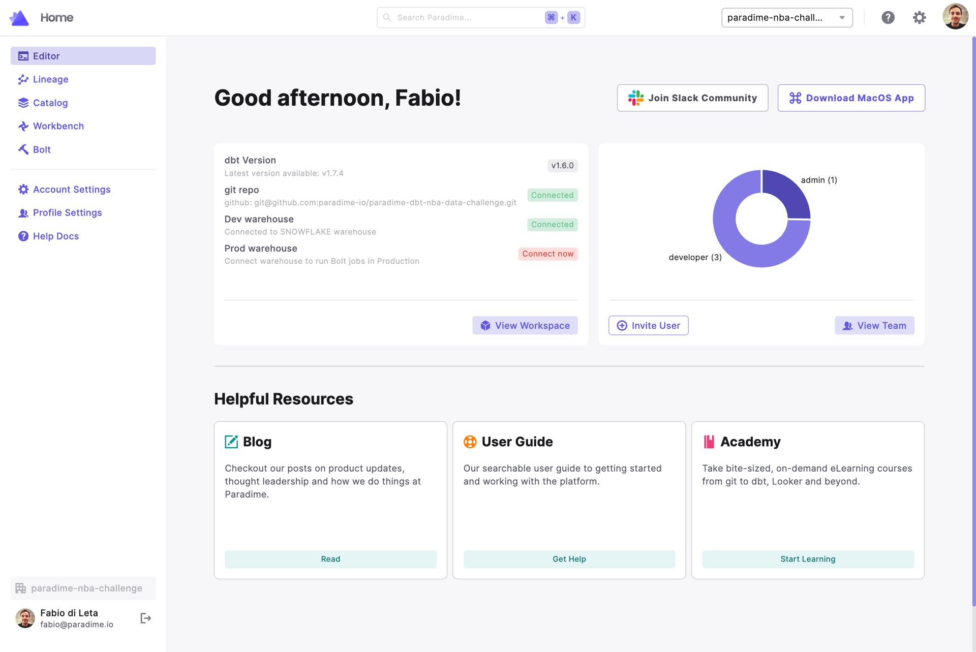 Paradime | Using the paradime Editor | Arcade