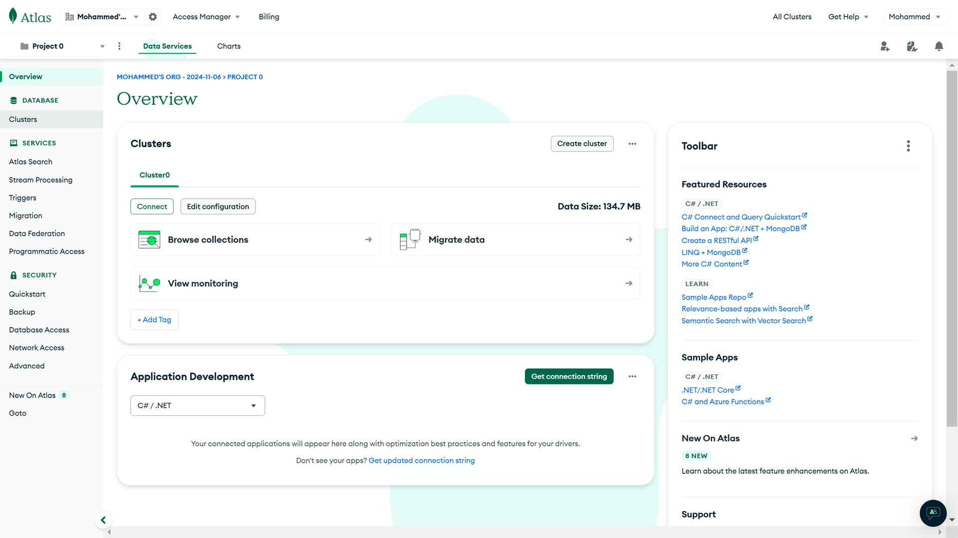 Project Overview | Cloud: MongoDB Cloud | Arcade