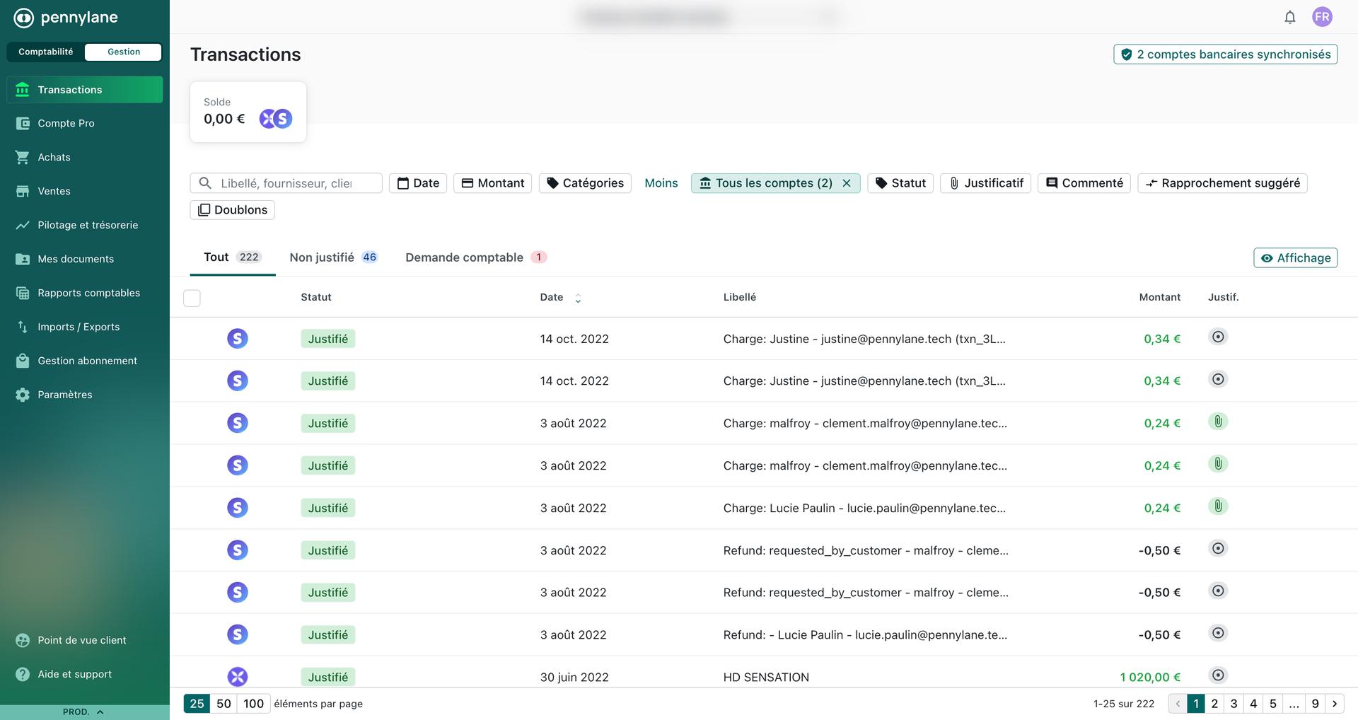 Justifier mes transactions | Pennylane | Arcade