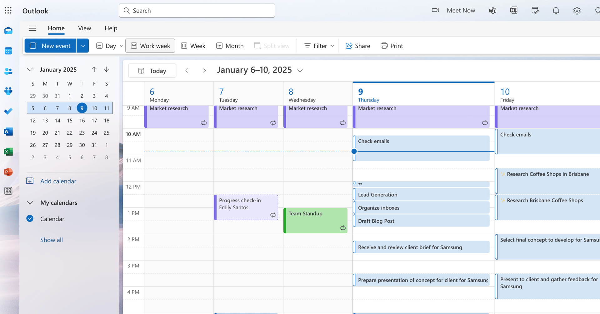 Synced Motion Task in an Outlook Calendar | Arcade