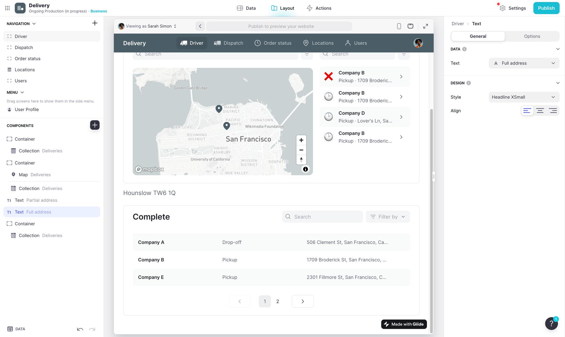 Google Maps - Complete Address - Glide | Arcade