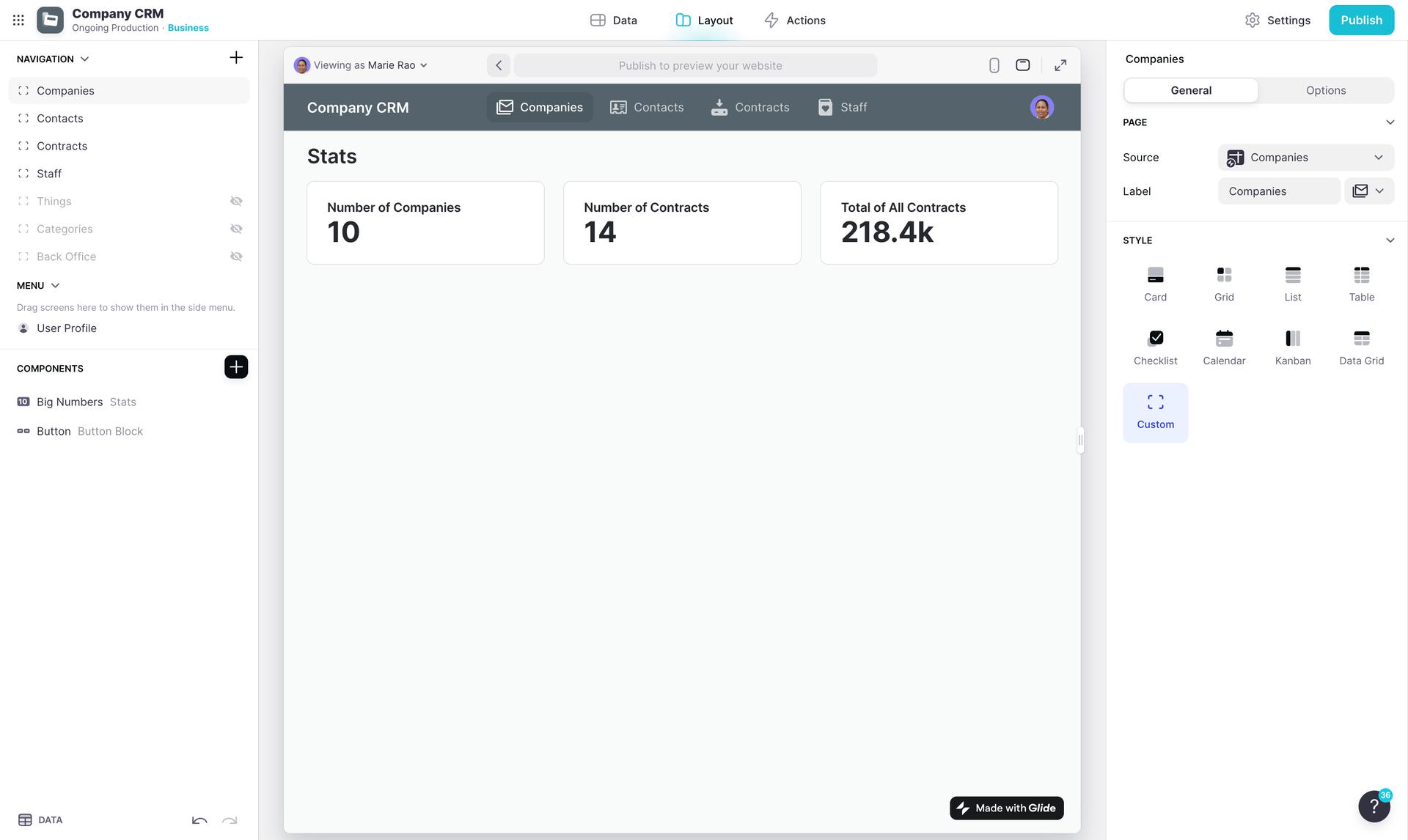 Data Grid - Glide | Arcade